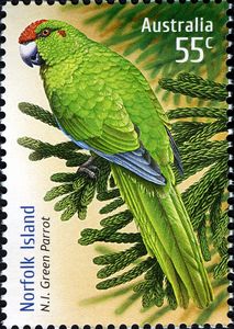 Sello: Norfolk Island Parakeet (Cyanoramphus cookii) (Australia(Species ...
