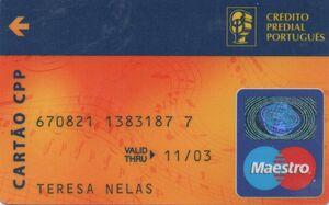 Bank Card: Cartão CPP (Credito Predial Portugues, Portugal) Col:PT-MS ...