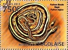 Stamp: Python regius (Togo) (West African Fauna - Python Royal (2013 ...