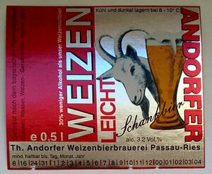 Drink Label: Andorfer Weizen Leicht (Andorfer Weizenbierbrauerei ...
