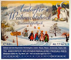 Drink Label: Andorfer Weihnachtsbock (Andorfer Weizenbierbrauerei ...