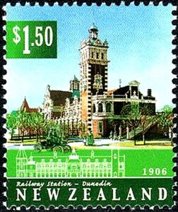 Stamp: Rail Station Dunedin (New Zealand(Architecture 2002) Mi:NZ 1983 ...