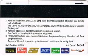 Bank Card: Bank Jatim (Bank Jatim, IndonesiaCol:ID-GM-0114.01
