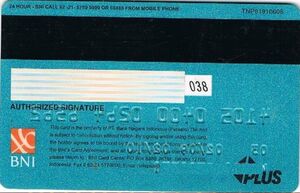 Bank Card: Visa BNI (Bank BNI, IndonesiaCol:ID-VI-0088.01