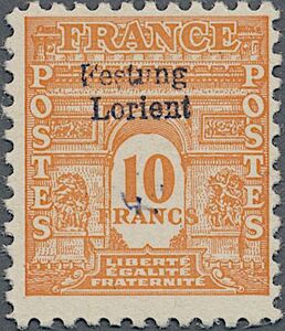 Stamp: overprint on Arc de Triomphe (France, German Occupation In WWII ...