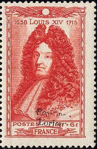 Stamp: overprint on Louis XIV (1638-1715) (France, German Occupation In ...