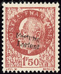 Stamp: overprint on Marshal Philippe Pétain (1856-1951) (France, German ...