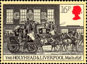 Stamp: Holyhead and Liverpool Mails leaving London, 1828 (United ...