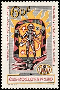 Stamp: Astronaut in capsule (Czechoslovakia(World Stamp Exhibition ...