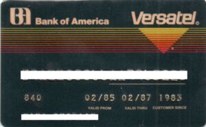 Bank Card: Bank of America Versatel (Bank of America, United States of ...