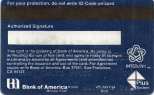 Bank Card: Bank of America Versatel (Bank of America, United States of ...