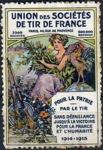 Stamp: French Union of Shooting Clubs. (France: Cinderella Stamps ...