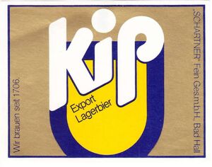 Drink Label: KIP Export (Schartner Fein Ges.m.b.h. Bad Hall, AustriaCol ...