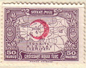 Stamp: Red Crescent (Türkiye (Turkey)(Red Crescent 1944) Mi:TR Z49III ...