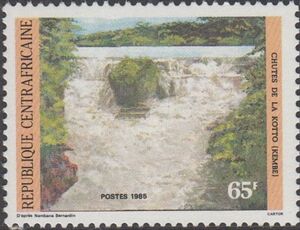 切手: Kotto Waterfall (中央アフリカ共和国(Waterfall from La-Kotto) Mi:CF 1139,Sn ...