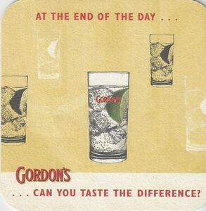 Beer Coaster: Gordon's (Diageo USVI, United Kingdom of Great Britain ...
