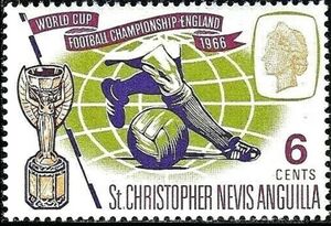 Stamp: Football World Cup - England (Saint Kitts and Nevis(Football ...