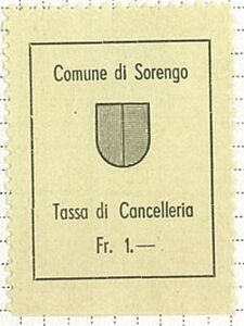 Stamp: Sorengo (Switzerland: Revenue Stamps(Revenue - Sorengo) Col:CH ...