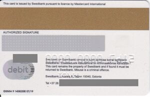 Bank Card: Gold (Swedbank, EstoniaCol:EE-MC-0159.02
