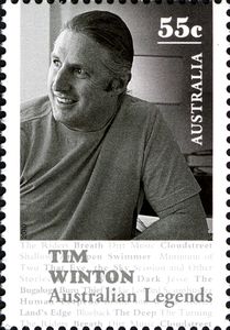 Stamp: Tim Winton (Black/white photograph) (Australia(Australian ...