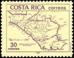 Stamp: 16th Century Map (Costa Rica) (Columbus Day) Mi:CR 1338,Sn:CR ...
