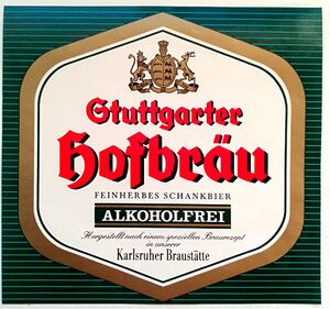 Drink Label: Stuttgarter Hofbräu Alkoholfrei (Stuttgarter Hofbräu, Germany, Federal RepublicCol ...