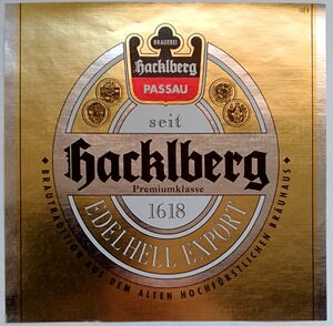 Drink Label: Hacklberg Edelhell Export (Brauerei Hacklberg, Germany ...