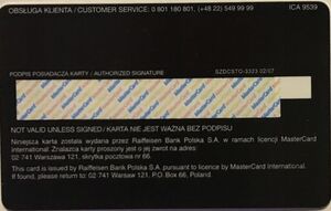 Bank Card: Europe (Raiffeisen Bank Polska S.A., PolandCol:PL-MC-0172