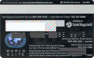 Bank Card: American Airlines-AAdvantage MC Silver World Elite (Barclays ...