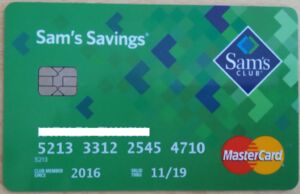 Bank Card: Sam's Savings (Synchrony Bank, United States of AmericaCol ...