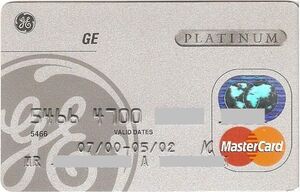 Bank Card: GE Platinum (First USA Bank, United States of America) Col ...