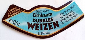 Drink Label: Eichbaum Dunkles Weizen (Privatbrauerei Eichbaum GmbH & Co ...