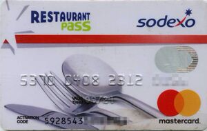 Bank Card: Sodexo. Restaurant Pass (Payment Center, RussiaCol:RU-MC-2027
