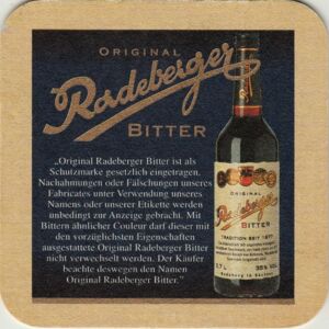 Beer Coaster: Radeberger Bitter (Radeberger Destillation ...