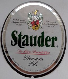 Štítok z nápoja: Stauder Premium Pils (Privatbrauerei Jakob Stauder ...