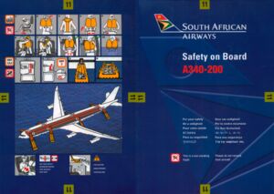 Safety Card: A340-200 (South African Airways - SAA/SAL, South AfricaCol ...