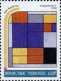 Stamp: Piet Mondrian (Togo(Millennium (1999:3)) Mi:TG 2928,Sn:TG 1889f ...