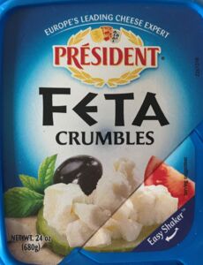 Food Label: President Feta (Lactalis American Group, Inc., United ...