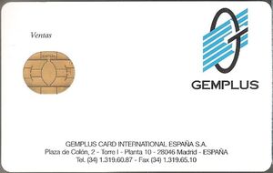 Tarjeta Telefónica: Gemplus (Test, Proof, Sample & Expo Cards, España ...