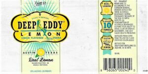 Drink Label: Deep Eddy Lemon (Deep Eddy Distilling Co., United States ...