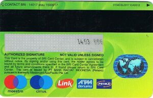 Bank Card: BRI Card (PT Bank Rakyat Indonesia, IndonesiaCol:ID-MC-0056.06