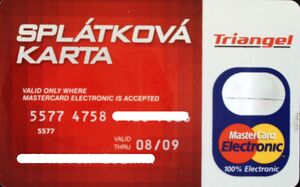 Bank Card: Splátková Karta - Triangel (Všeobecná úverová banka (VÚB ...