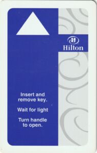 Hotel Card: Hilton (Half blue background & half scrolls) (Hilton ...