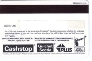 Tarjeta de Banco: ScotiaCard (Scotiabank, CanadáCol:CA-PL-0004