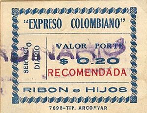 Stamp: Expreso Colombiano -Registration (Colombia: Private Post Offices ...