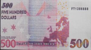 Banknote: 500 Hell Dollars (Fantasy Issues(China (Hell Banknotes)) Col ...