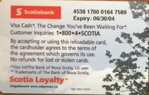 Bank Card: Scotiabank (Scotiabank, Canada) Col:CA-VC-0007