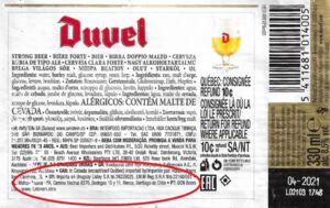 Drink Label: Duvel (Duvel Moortgat, BelgiumCol:BE-BEER-027926