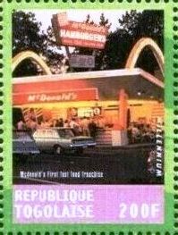 Stamp: 1st McDonald's franchise (Togo(Millennium (2000)) Mi:TG 3068,Sn ...