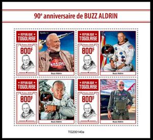 Stamp: 90th Anniversary of the Birth of Buzz Aldrin (Togo(Buzz Aldrin ...